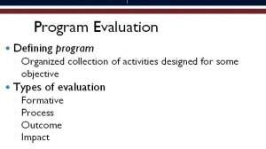 needs assmt and program evaluation