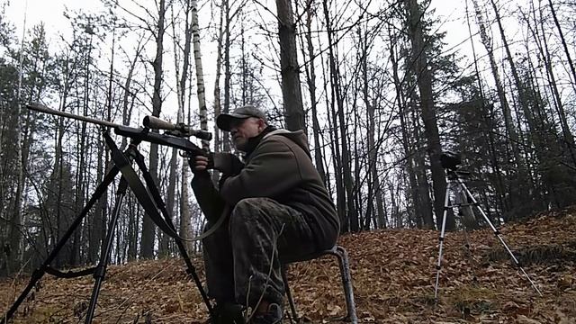 Стрельба сидя с трипода на 100м из МР-18МН в 223рем