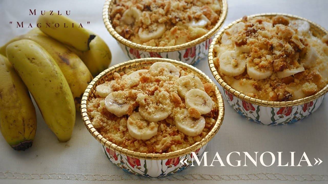 Десерт «Магнолия» | Muzlu Magnolia Tarifi | Домашнее песочное печенье с заварным кремом