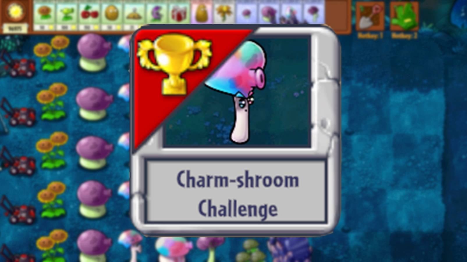 Прохождение челендж уровня в pvz fusion (Charm-shroom Challenge)