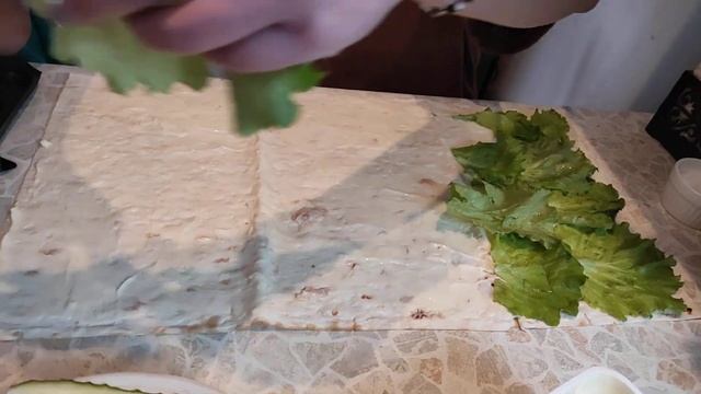Закуска из лаваша, с ветчиной, огурцом и плавленым сыром !!!