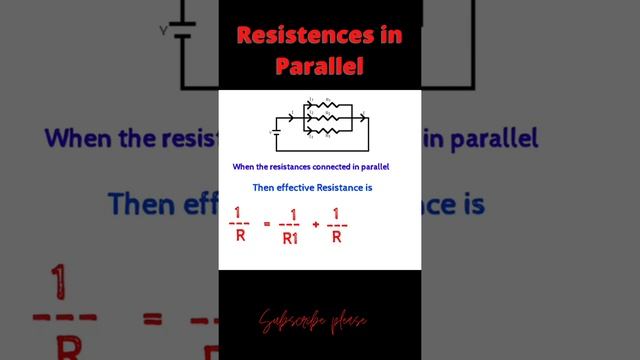 Resistences in Parallel combination || electricity