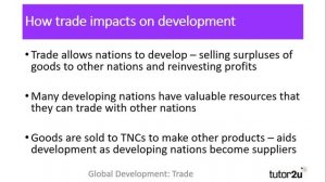 Trade | Global Development | AQA A-Level Sociology