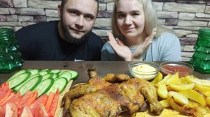 Мукбанг • Цыплëнок табака • Картофель по деревенски