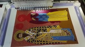 Икона Киприана и Иустины. Вышитая икона для храма. Иконы для облачений и хоругвей.