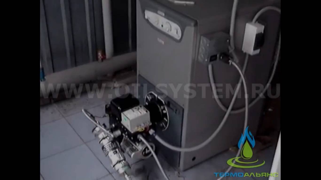 Горелка на отработанном масле EnergyLogic работает на котле