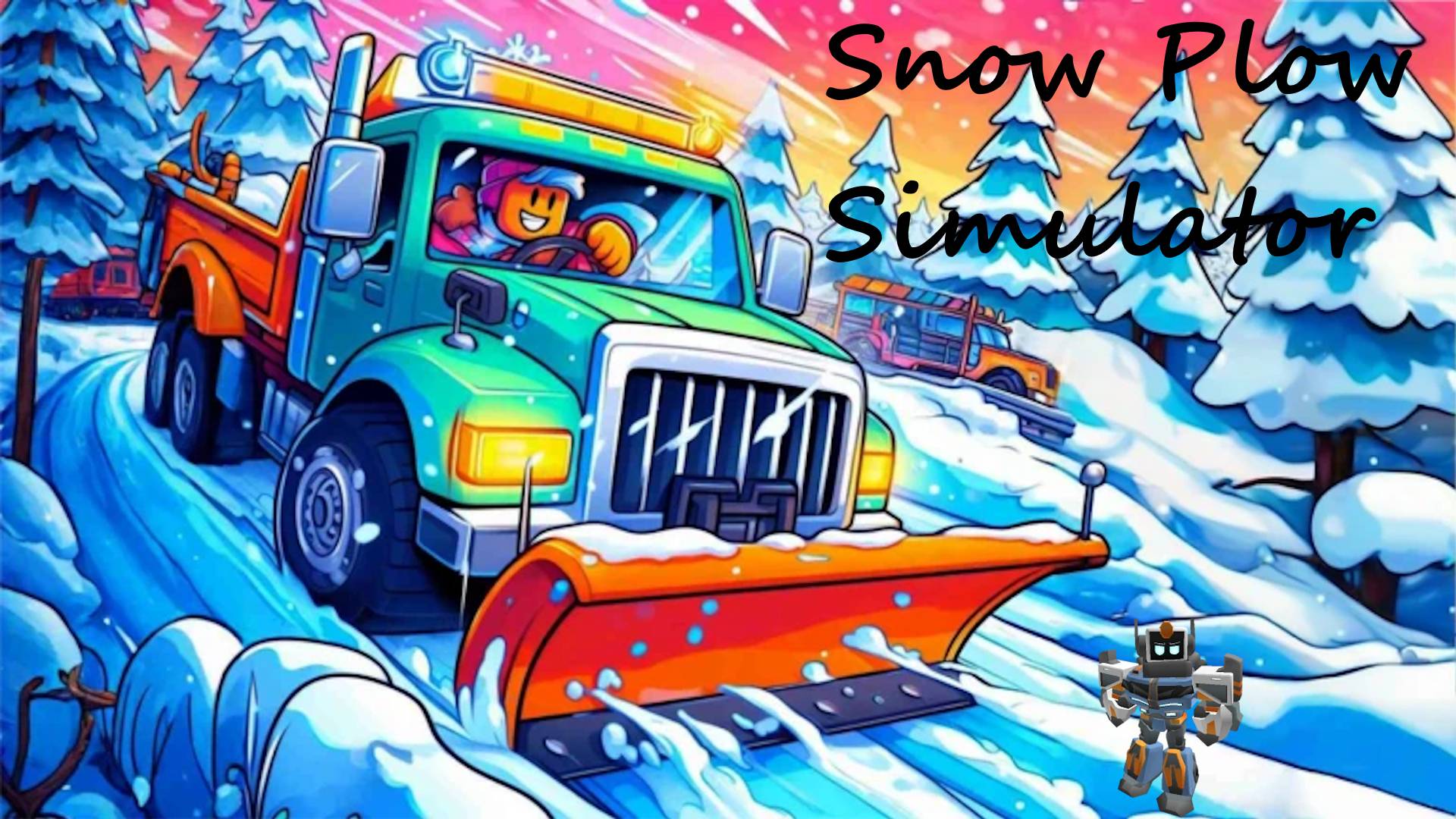 Чистим снег в Roblox Snow Plow Simulator