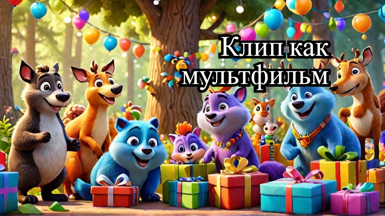 Новогодняя лесная вечеринка | New Year's forest party. Новогодний клип в стиле мультика