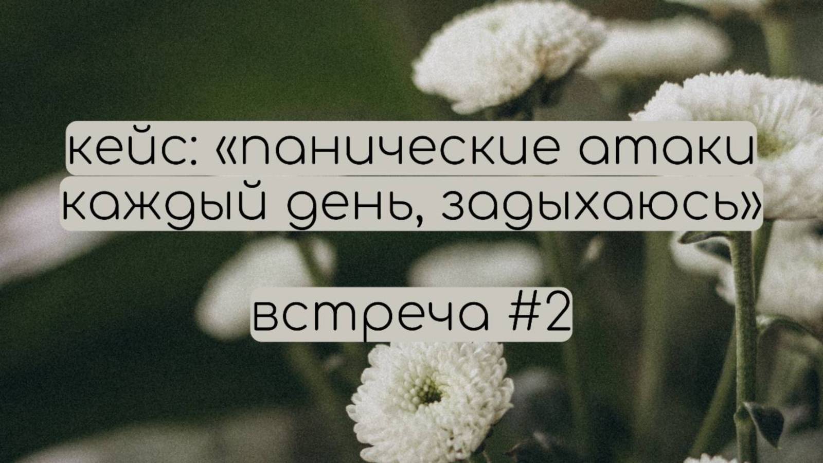 РАЗБОР КЕЙСА: ПАНИЧЕСКИЕ АТАКИ КАЖДЫЙ ДЕНЬ, страх задохнуться. Встреча вторая.