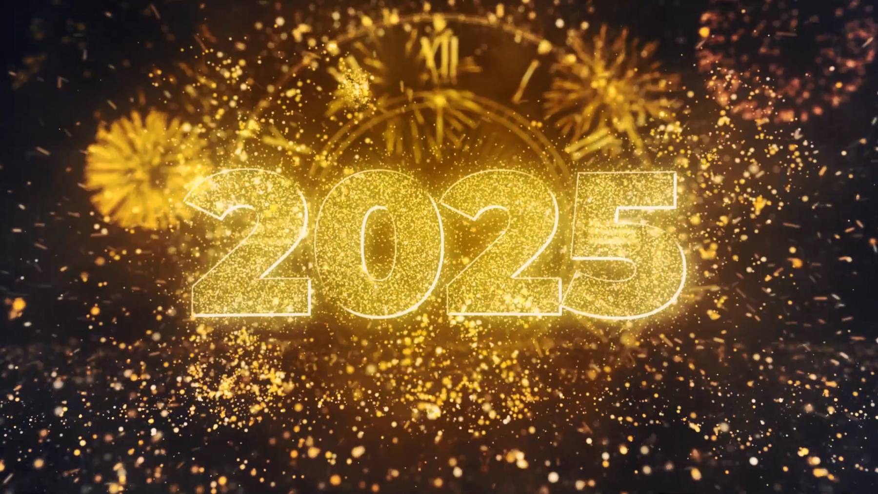 Новогодние секунды - Новогодние часы - футажи заставки 2025