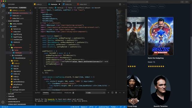 База данных фильмов на React с нуля