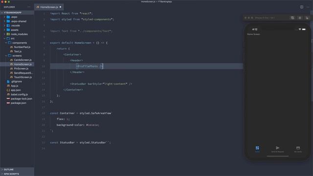 Банковский интерфейс на React Native