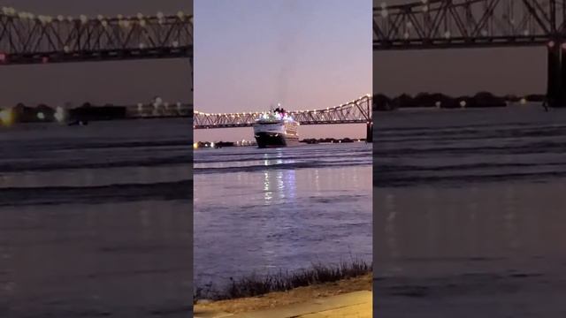 New Orleans. French Quarter. Feb 2020. Mississippi at night