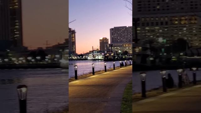 New Orleans. French Quarter. Feb 2020. Mississippi at night