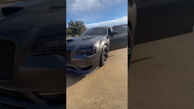 Thick tires on stage one Eibach lowering springs #300c #srt #srt392 #hellcat300