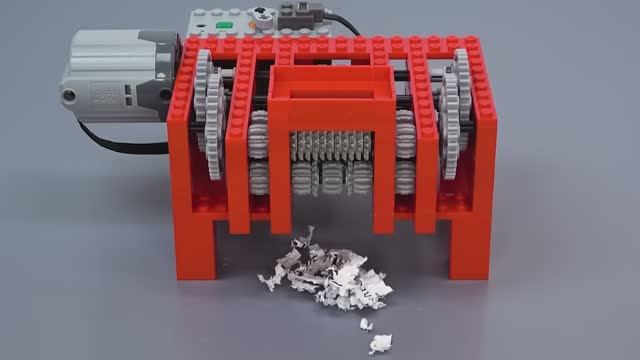 Измельчение бумаги с помощью шестеренок Lego (версия 2) | Shredding ...