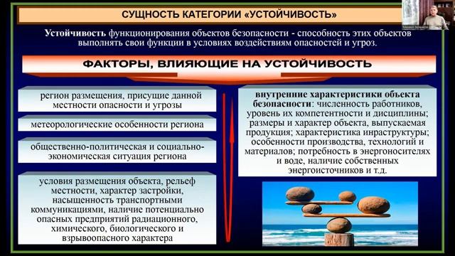 Категории стабильность, устойчивость, защищенность, ущерб