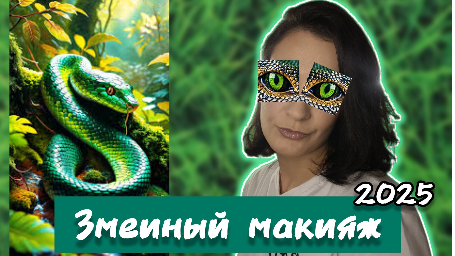 🐍МАКИЯЖ СИМВОЛА 2025 ГОДА✨🌲 #makeuptutorial #макияжсамойсебе #makeup #grwm