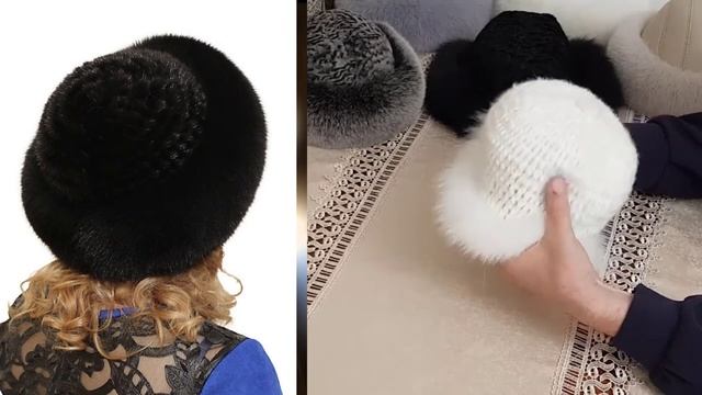 Шапка "Боярыня" из меха песца и норки