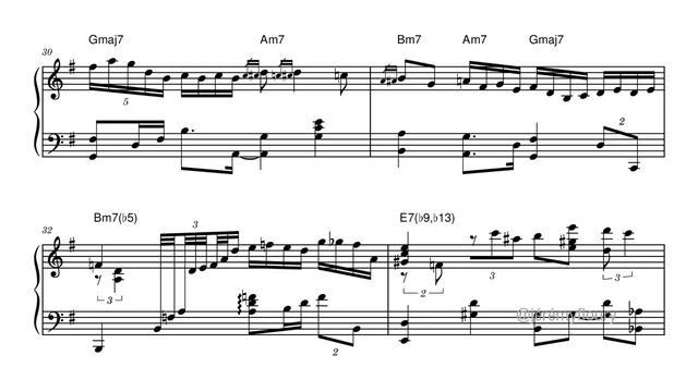 That Old Feeling - Beegie Adair Jazz Piano (transcription)
