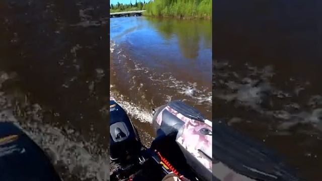 Видео с Ютюб. Прохват мотора на лодке ПВХ  Сместил на первое деление и нормально.