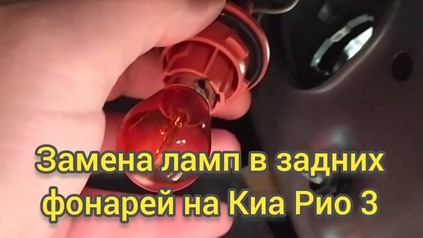 Замена ламп в задних фонарях на Киа Рио 3.