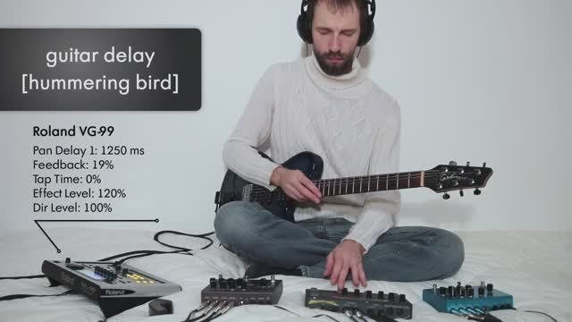 Guitar Delay: Hummering Bird (Boomerang Looper, Roland VG 99, Strymon TimeLine, BigSky, Ebow)