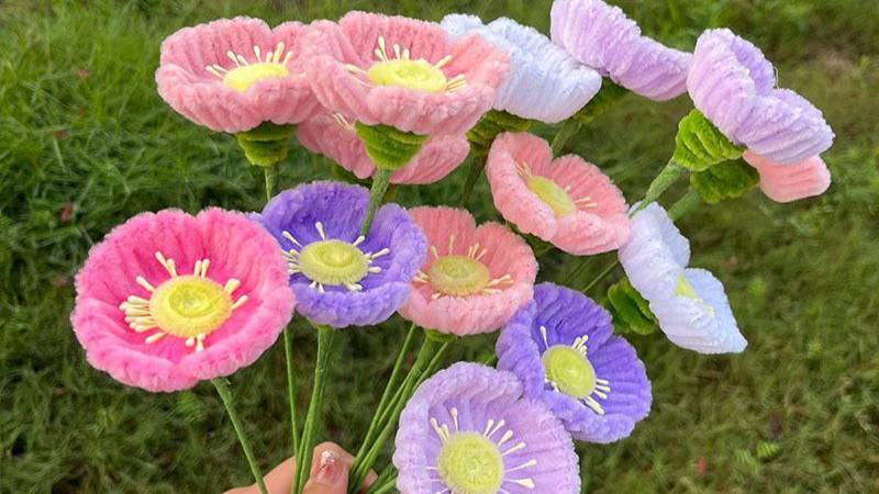 Букет КОСМЕИ из синельной проволоки своими руками