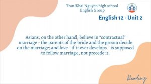 English 12 - Unit 2 - Reading