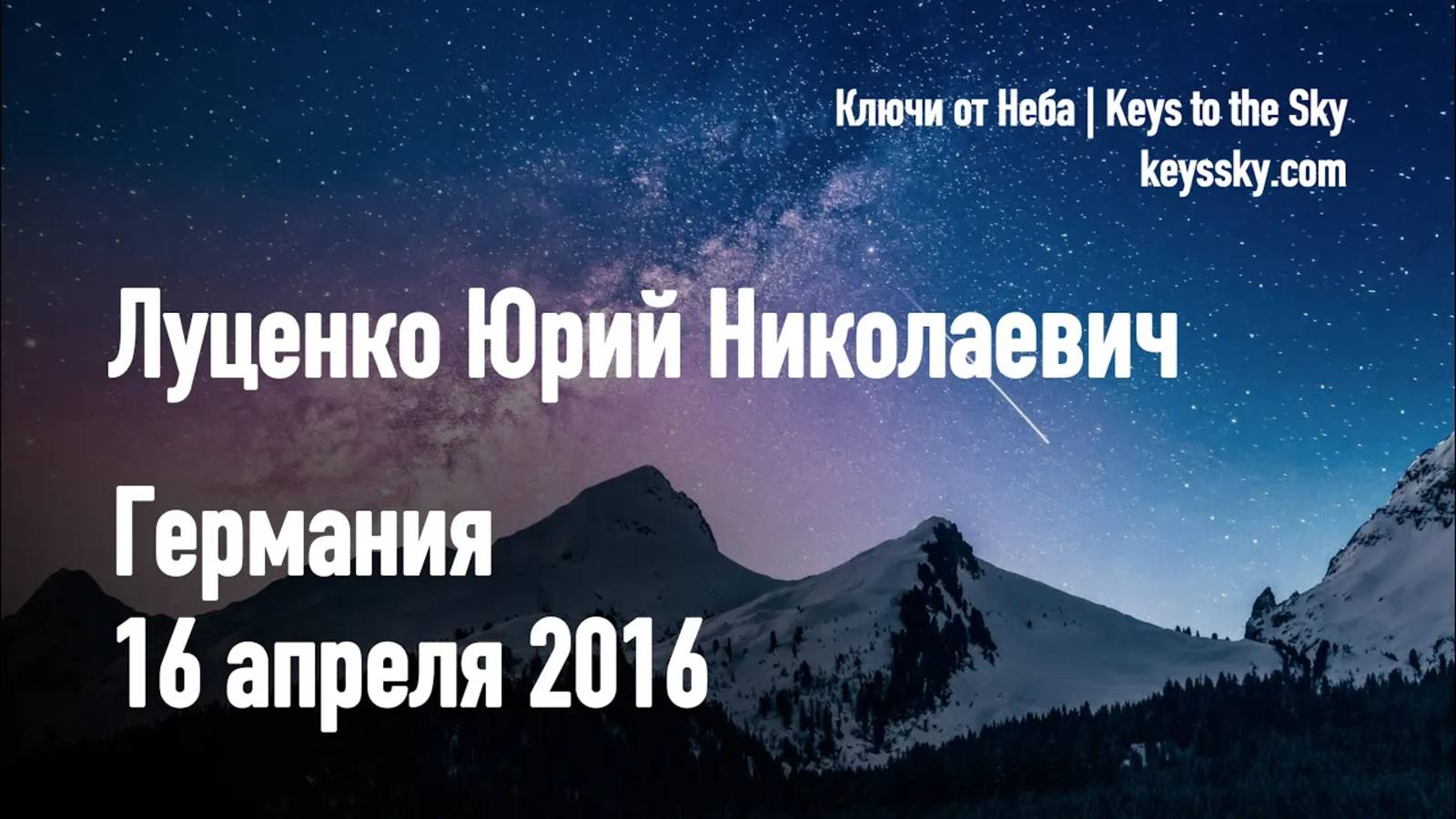Луценко Юрий Николаевич. Лекция, Германия.16 апреля 2016