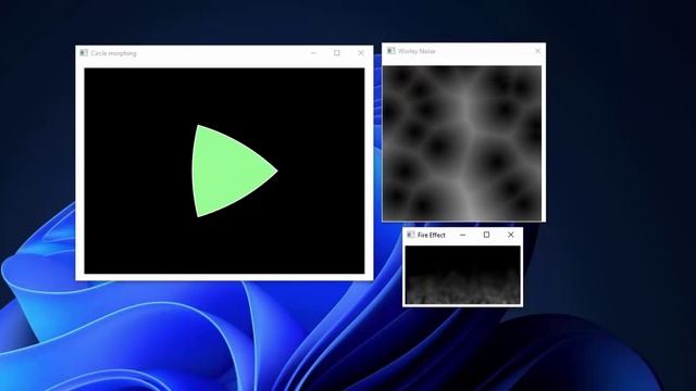 GRAPHICS. Worley Noise + Circle morphing + Fire Effect