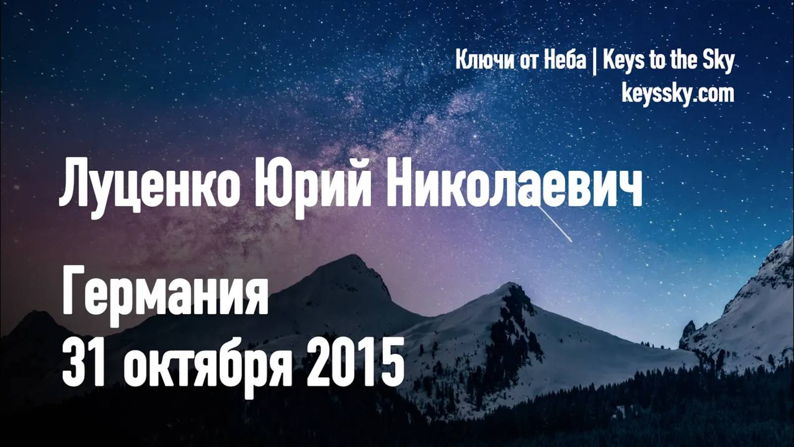 Луценко Юрий Николаевич. Лекция, Германия, 31 октября 2015