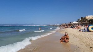 Прогулки по пляжам МайоркиPlaya Arenal Playa de Palma ❤ Mallorca ⛱ Beach Walk | Strandweg |4K