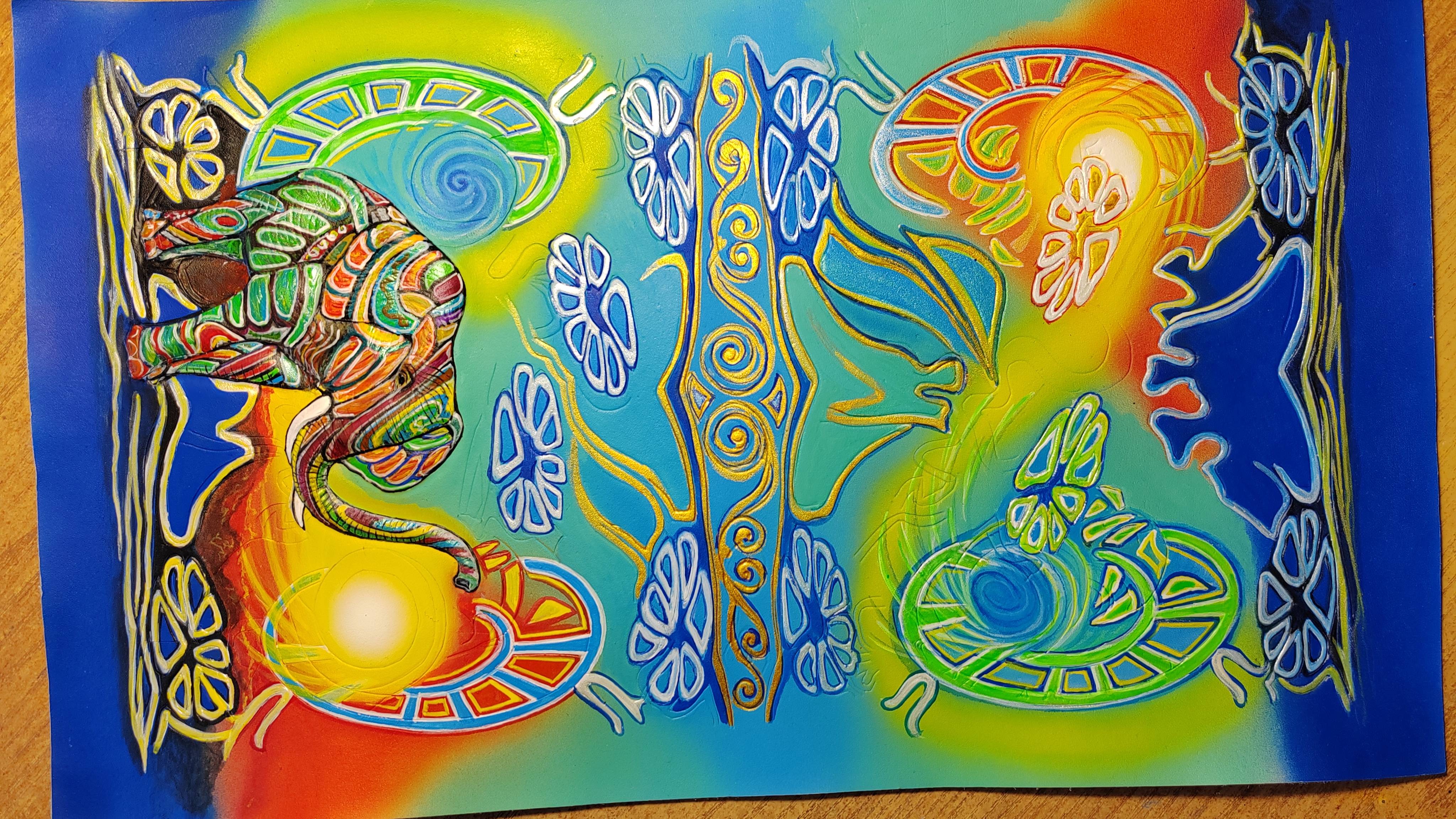 Портмоне-кошелёк женский. Изделия из кожи. СКСтиль. Музыкальное видео по созданию: Слон. Абстракция.