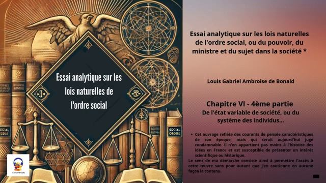 Essai analytique sur les lois naturelles de l'ordre social - Chapitre VI - 4ème partie