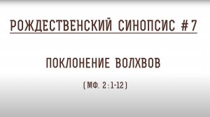 Рождественский синопсис #7.Поклонение волхвов (Мф. 2_1-12).Протоиерей Олег Стеняев (портал Экзегет)