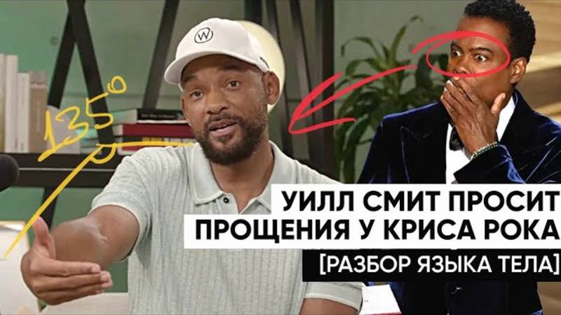 Уилл Смит просит прощения у Криса Рока. Разбор языка тела. Протянет ли тот ему руку в ответ?