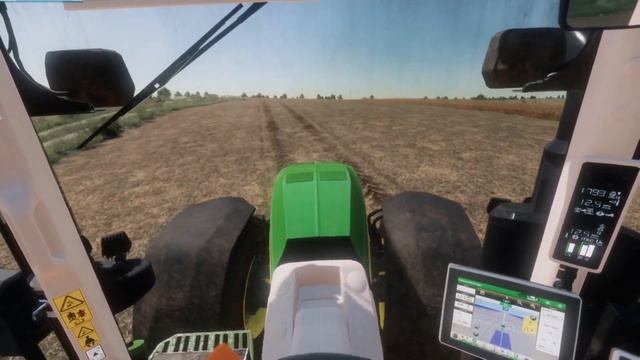 Farming Simulator 22 /disking on a John Deere tractor with bdm