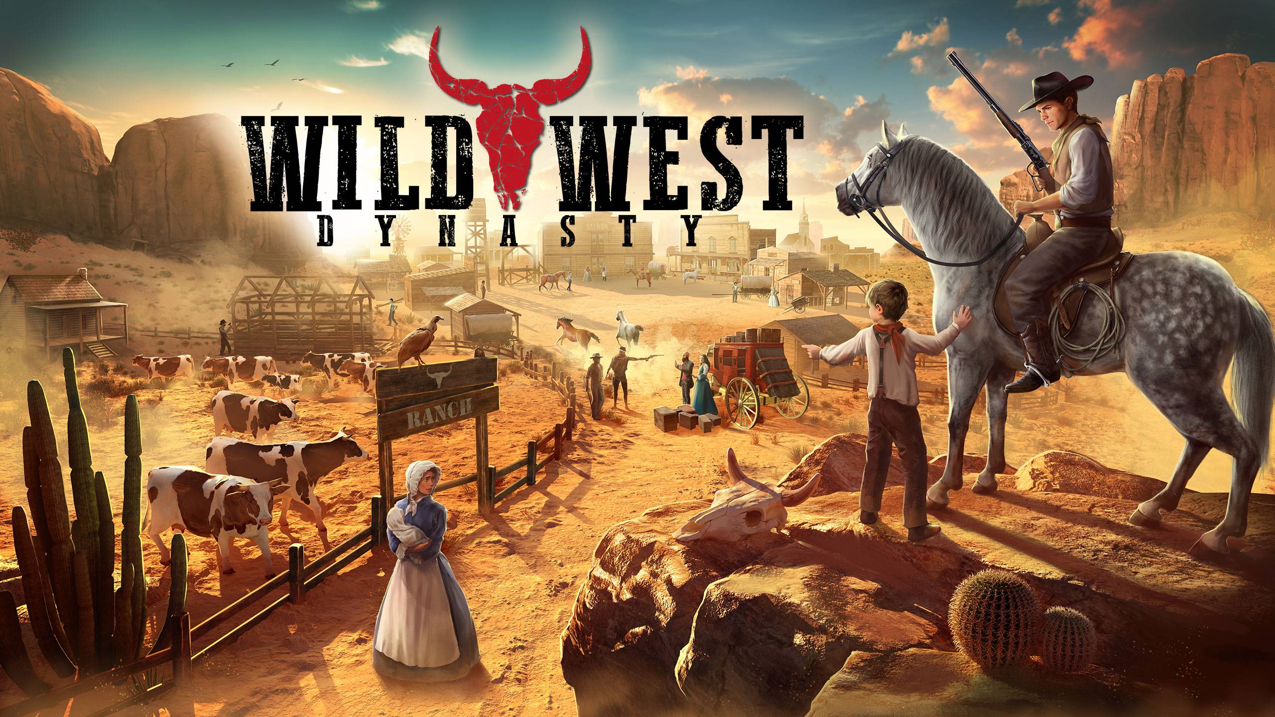 Wild West Dynasty #1. НАША ЗЕМЛЯ СГОРЕЛА! изучаем строительство