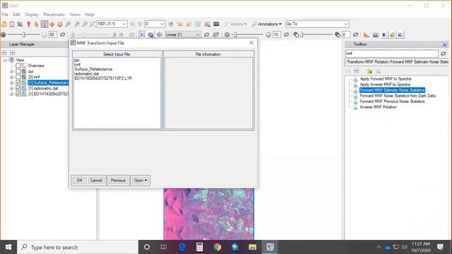 Processing and Analyzing Hyperspectral Imagery