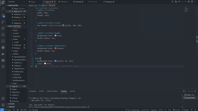 React webportfolio Смена темы с анимацией #24