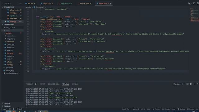 Django CRM Регистрация Registration #4