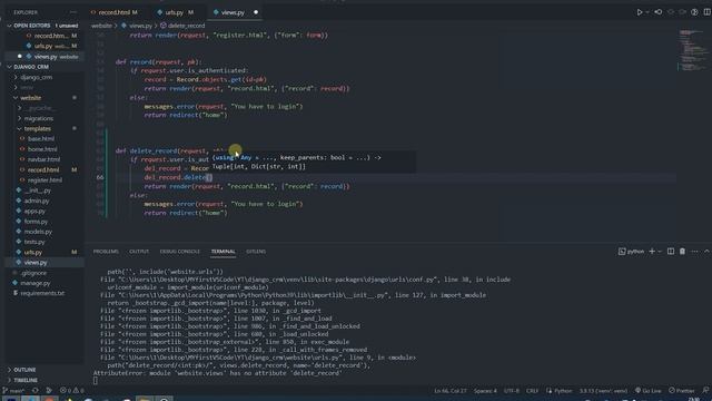 Django CRM Удаление записи #8