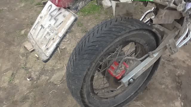 накладка на мото колесо из автомобильной шины