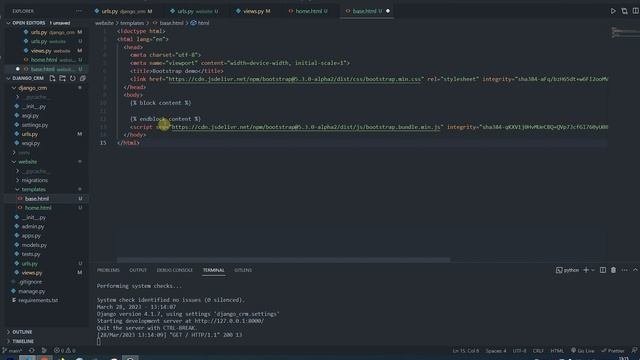 Django CRM Base, Navbar, Home шаблоны #2