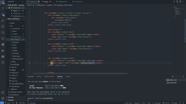 React webportfolio Компонент Контакты #18
