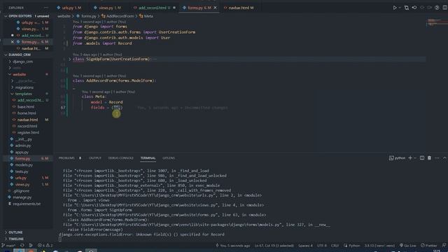 Django CRM Создание записи #9