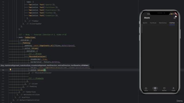 18. Categories in Tab Bar with Custom Brand Showcase