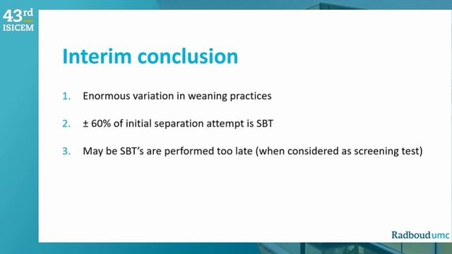 LIBERATING FROM MECHANICAL VENTILATION (ISICEM 2024)