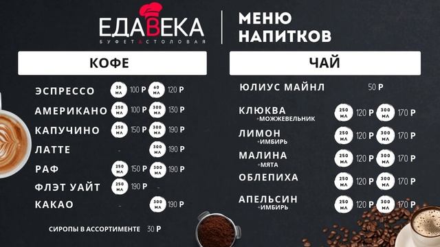 Меню Еда Века